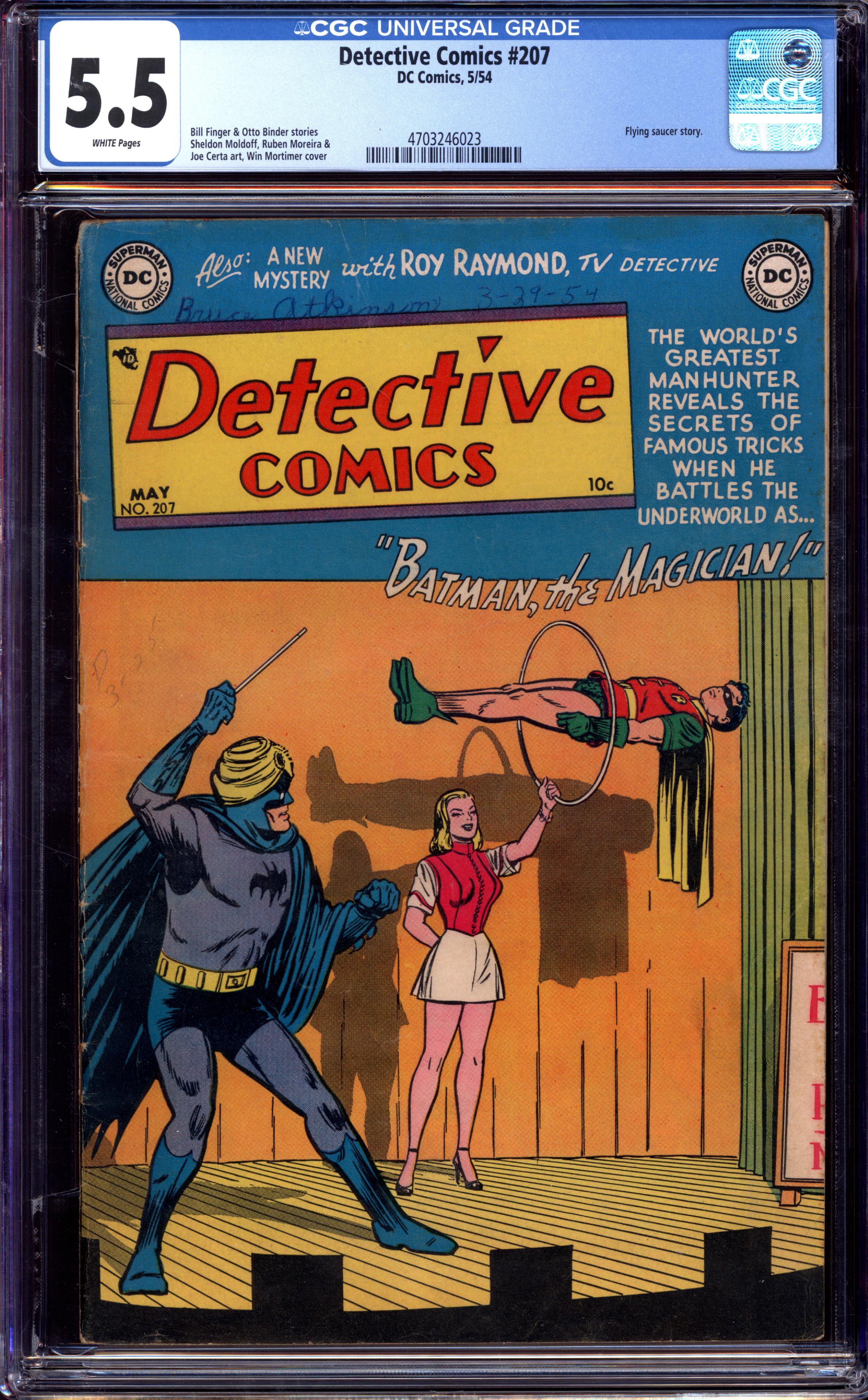 DETECTIVE COMICS #207 CGC 5.5 WHITE PAGES | Reece's Rare Comics