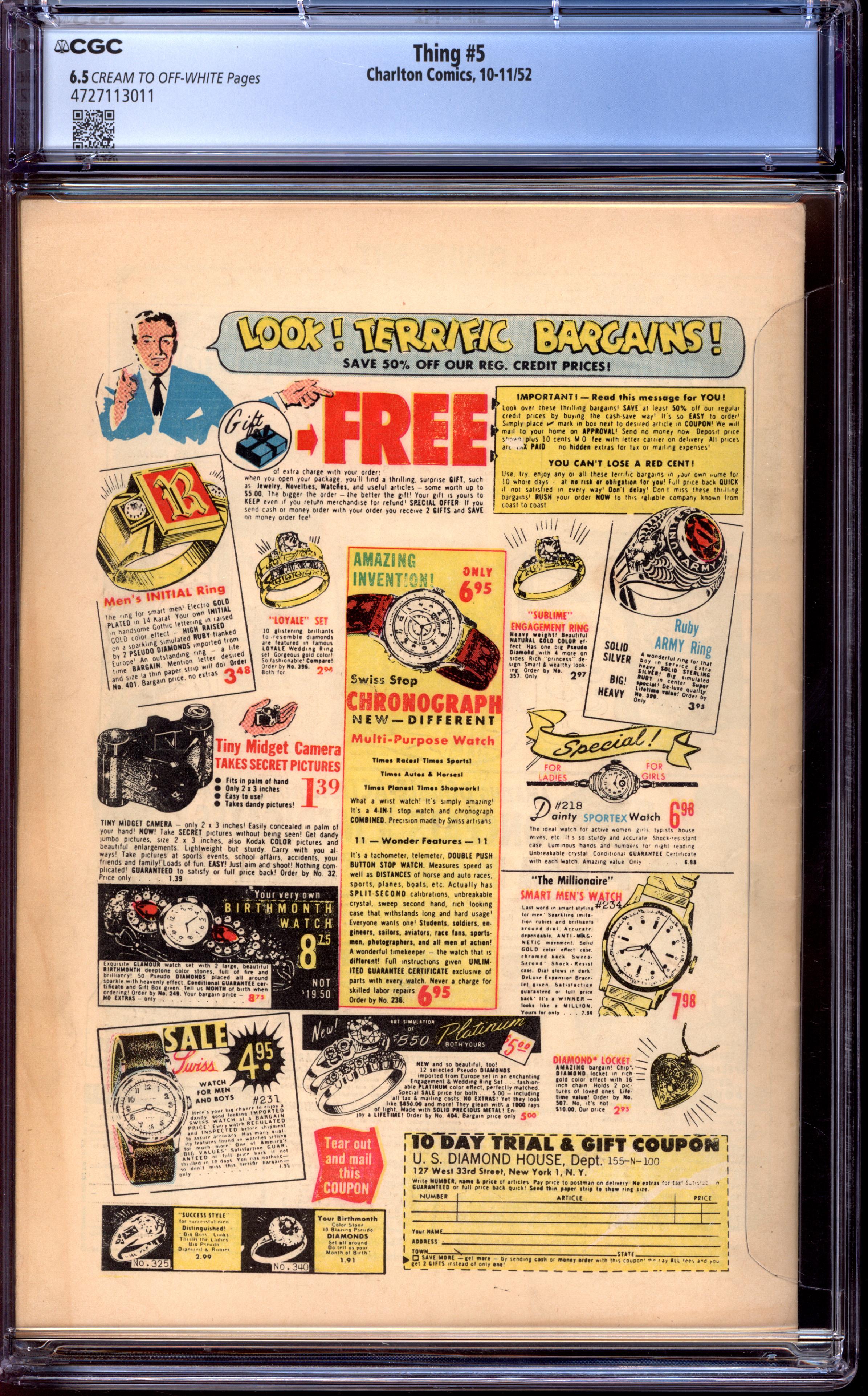 THING #5 CGC 6.5 CR/OW PAGES | Reece's Rare Comics