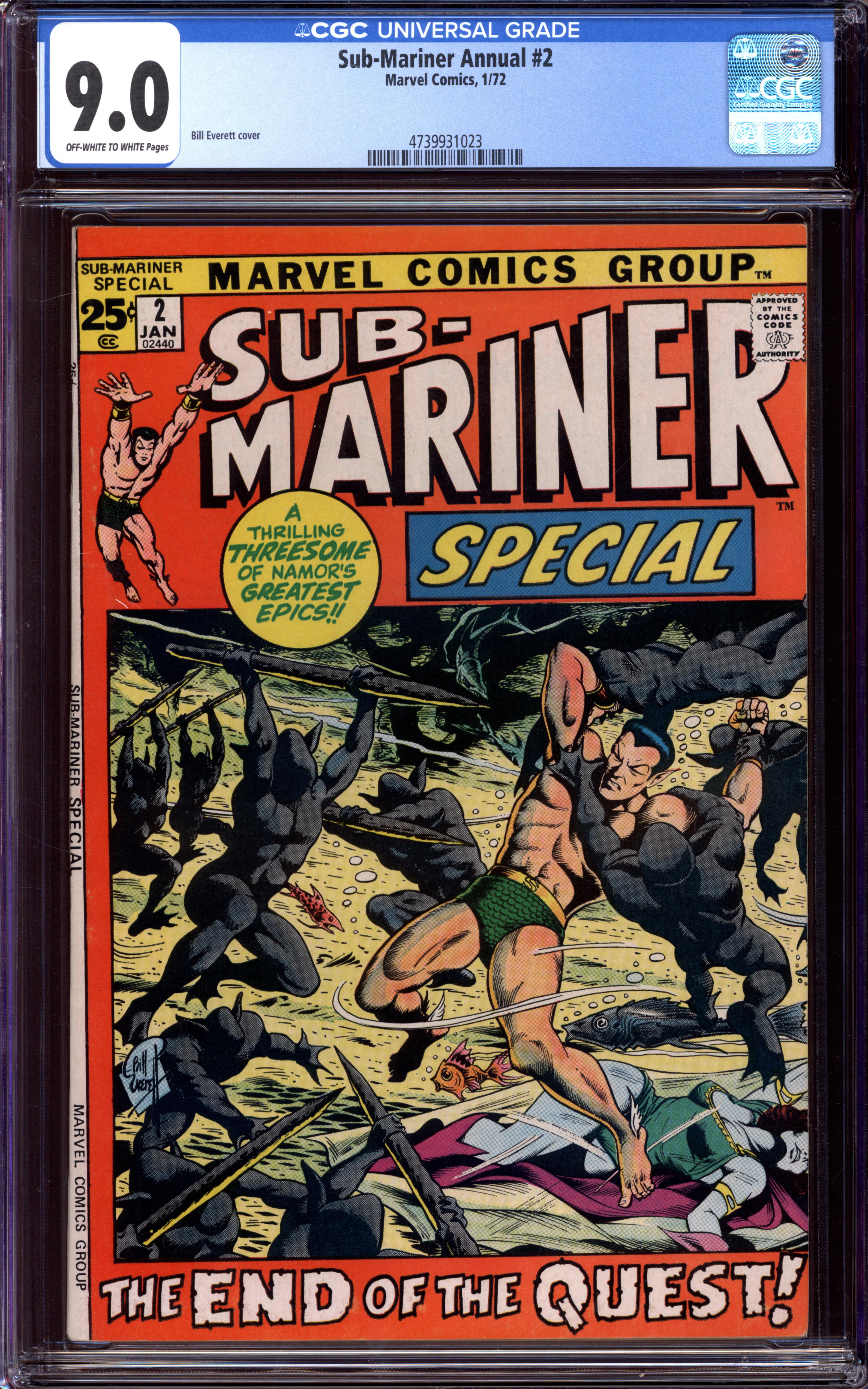 SUB-MARINER ANNUAL #2 CGC 9.0 OW/WH PAGES | Reece's Rare Comics