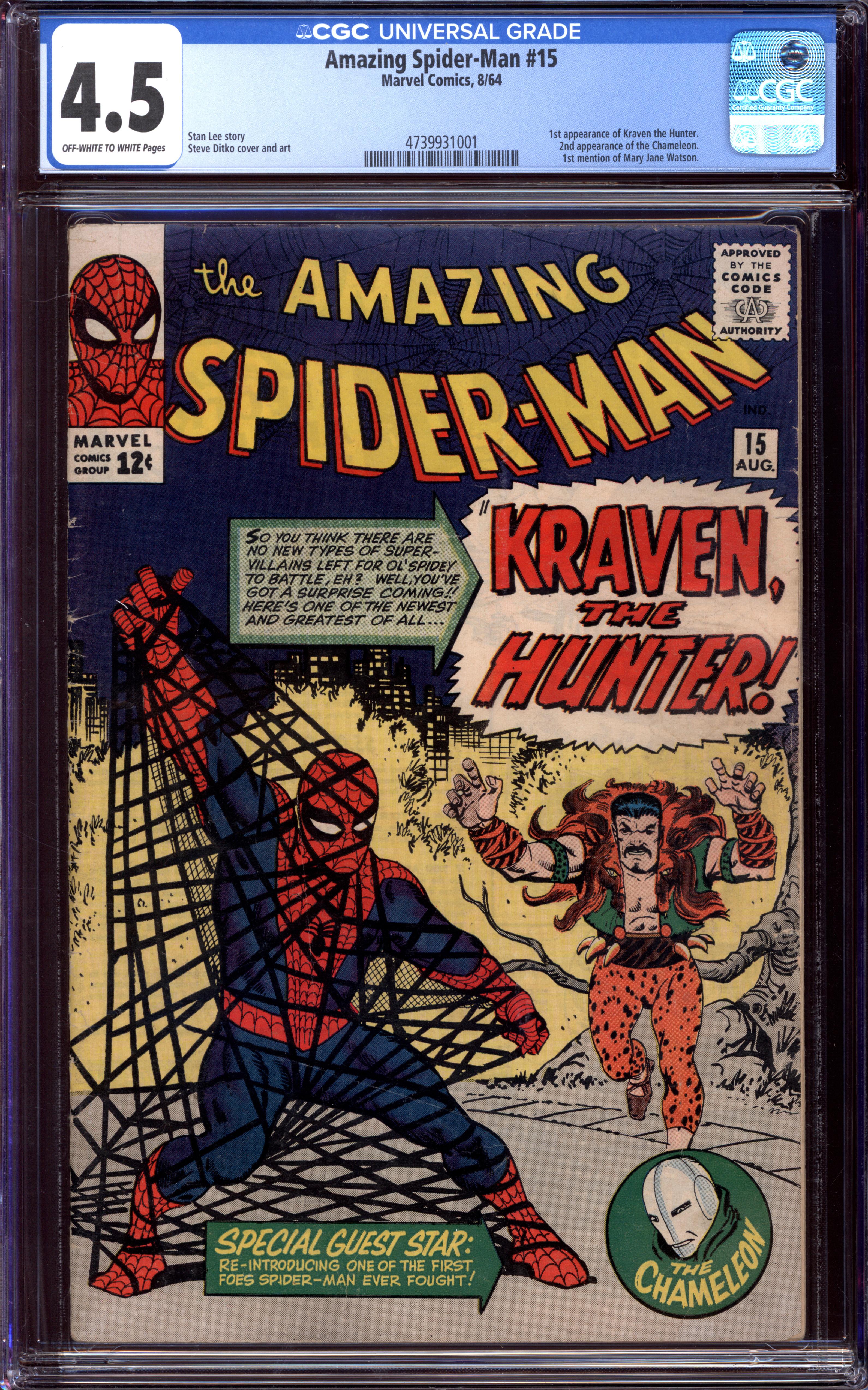 AMAZING SPIDER-MAN #15 CGC 4.5 OW/WH PAGES | Reece's Rare Comics